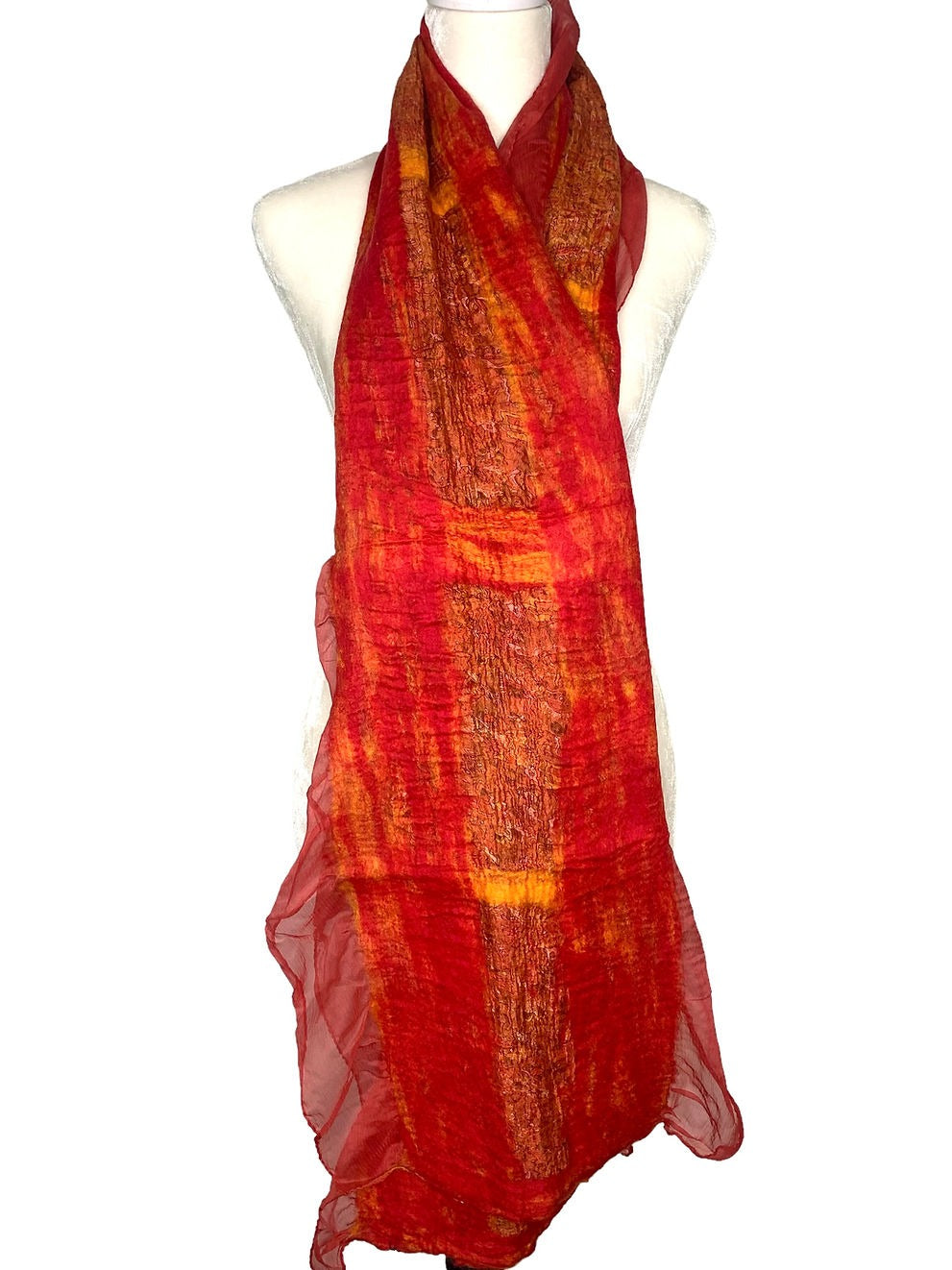 Fiery Red & Orange Scarf | Mexican Sugar Skull