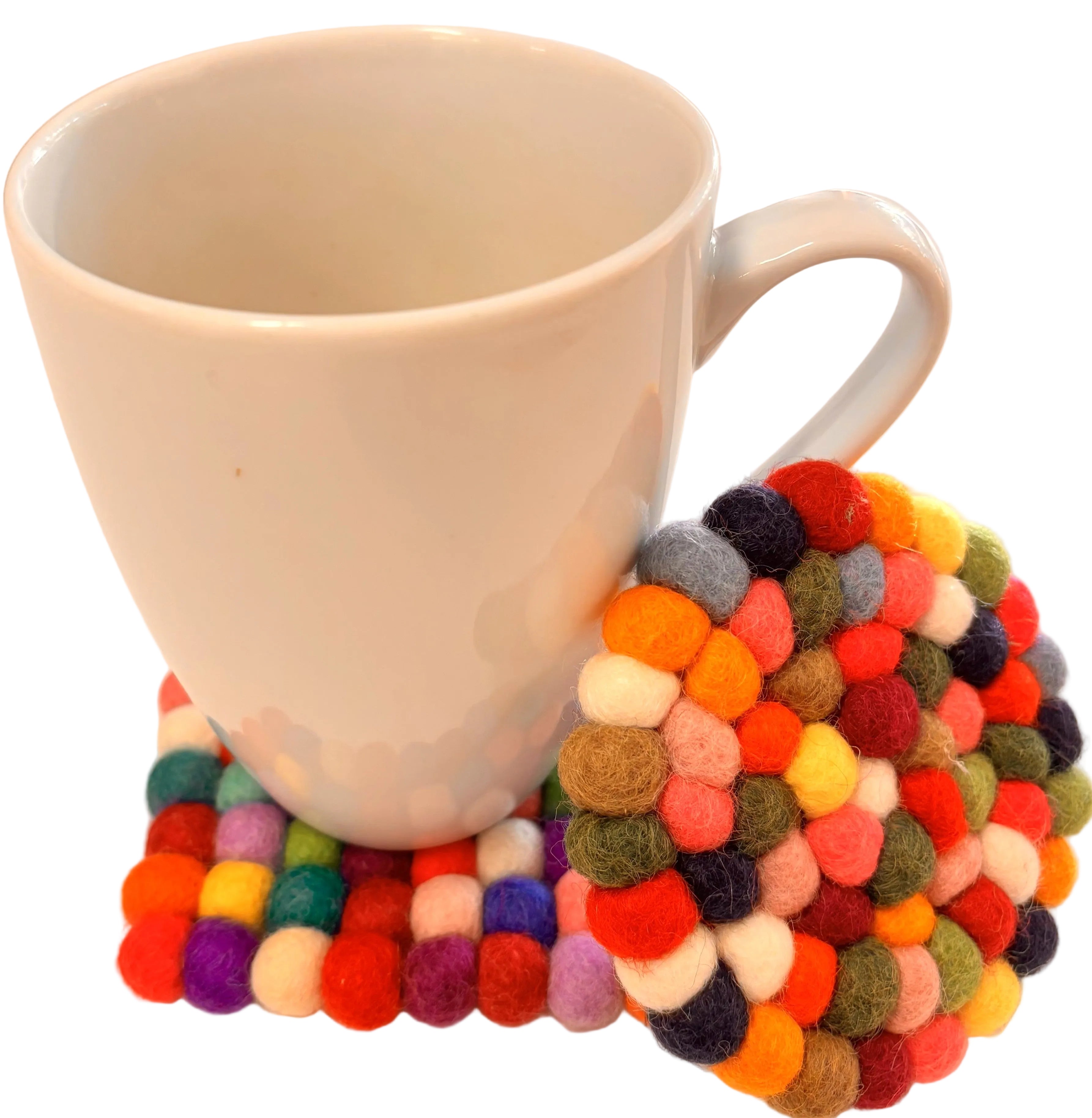 Handmade Felt Coaster - Round | Mexican Sugar Skull