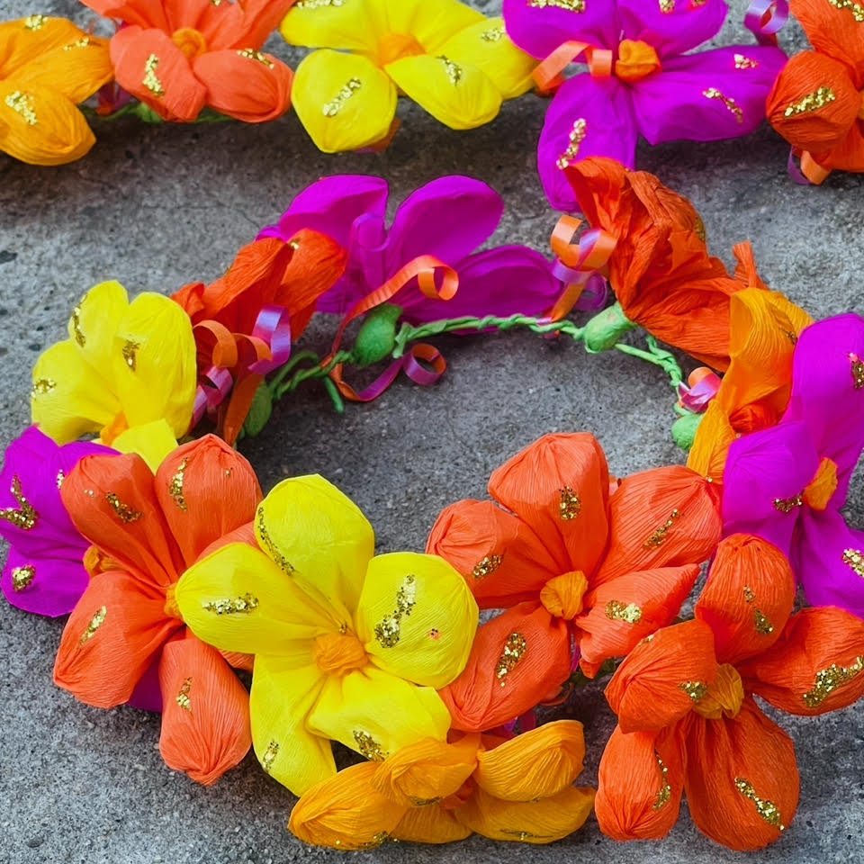 Floral Garland on wire - Catrina's head dress or ofrenda decoration ...