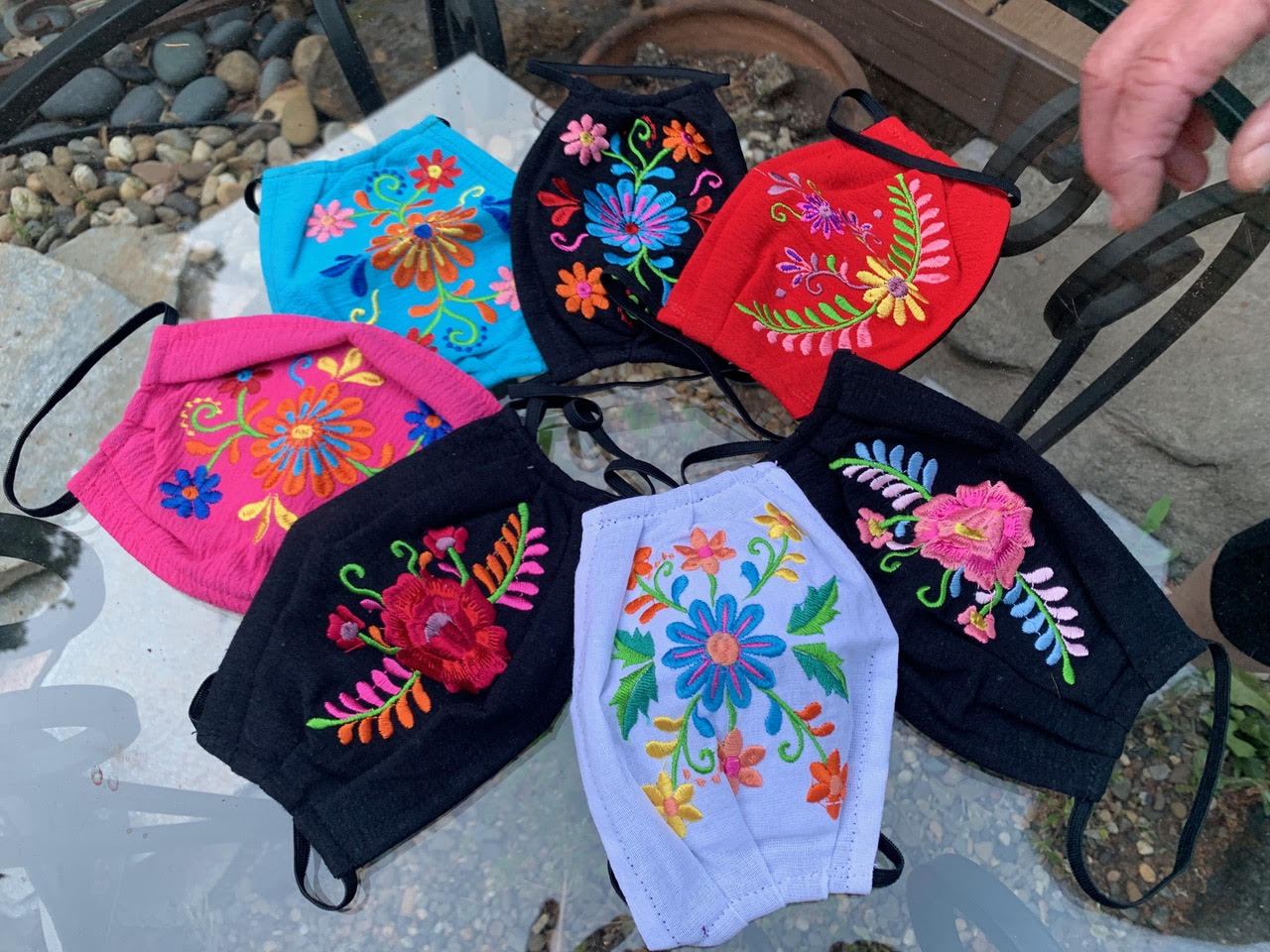 Oaxacan Embroidered Red Mask | Mexican Sugar Skull