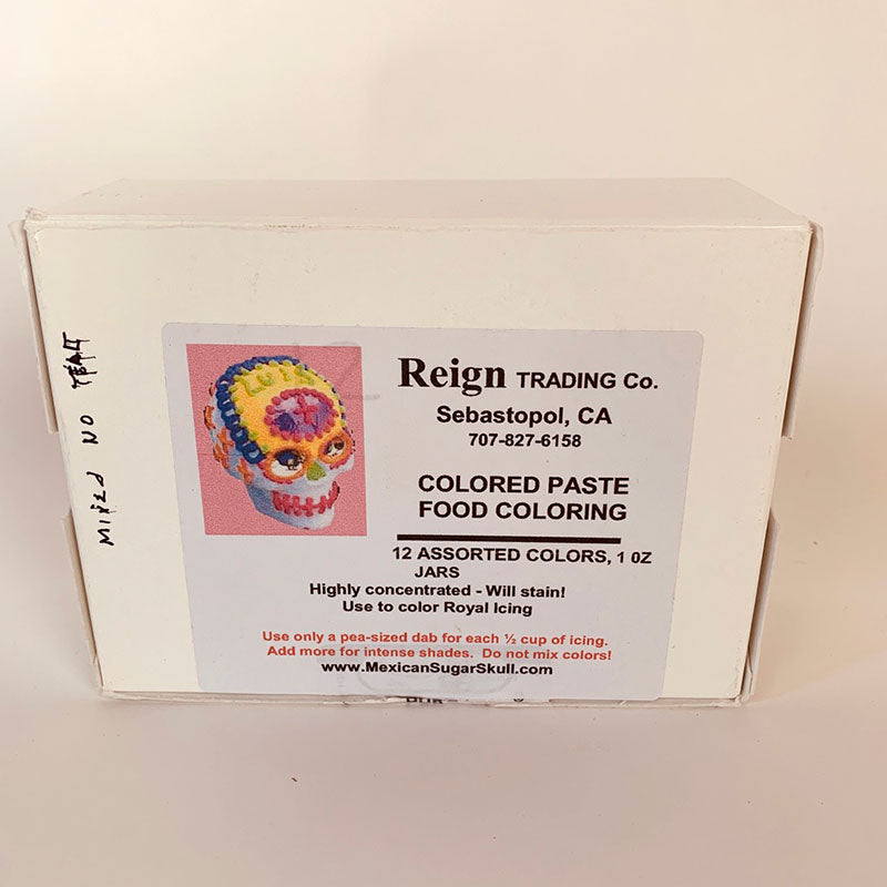 Box of 12 Assorted Paste Food Colors | Mexican Sugar Skull